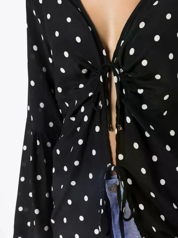 AMIR SLAMA Polka-dot Pattern Silk Blouse
