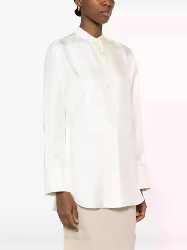 RÓHE Silk Band Collar Shirt
