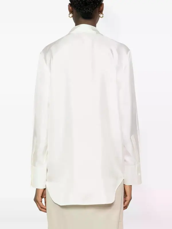 RÓHE Silk Band Collar Shirt