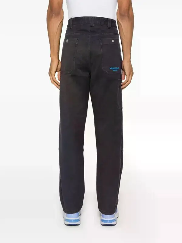 Stone Island Logo-embroidered Straight-leg Jeans