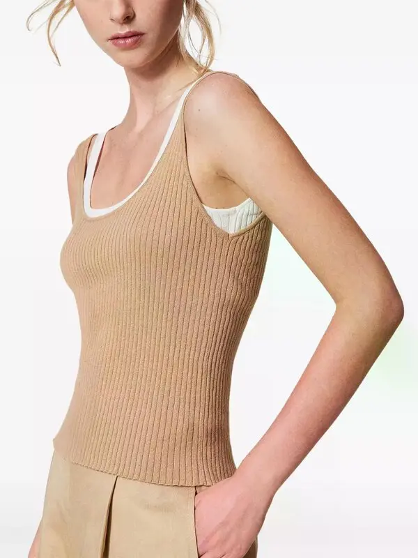 TWINSET Trompe-l'œil Fitted Knit Top