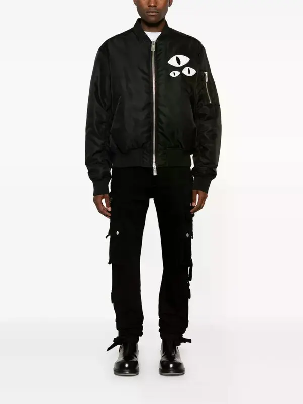 CHARLES JEFFREY Eye-patch Padded Bomber Jacket