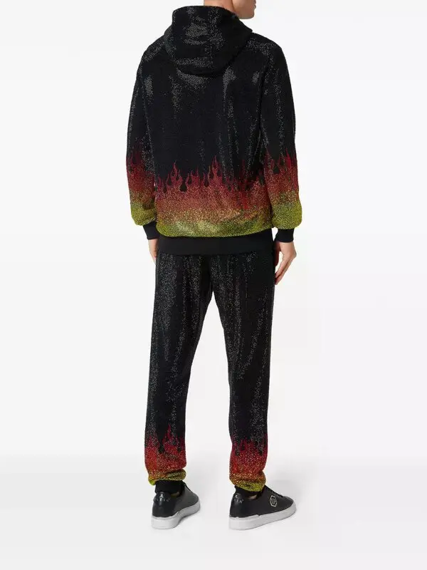 Philipp Plein Crystals Flame Hooded Tracksuit Set