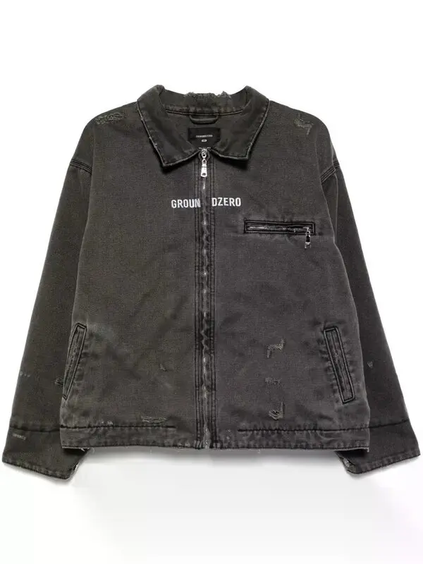 GROUND ZERO Distressed Zip-up Jacket