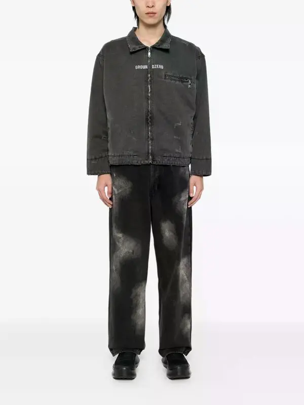 GROUND ZERO Distressed Zip-up Jacket