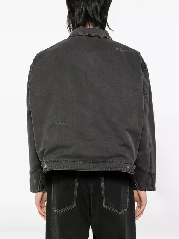 GROUND ZERO Distressed Zip-up Jacket