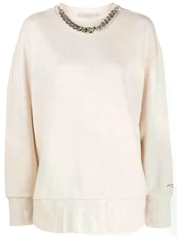 Stella McCartney Chain-link Cotton Sweatshirt - Neutrals
