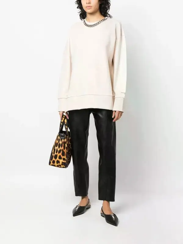 Stella McCartney Chain-link Cotton Sweatshirt - Neutrals
