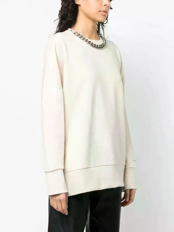Stella McCartney Chain-link Cotton Sweatshirt - Neutrals
