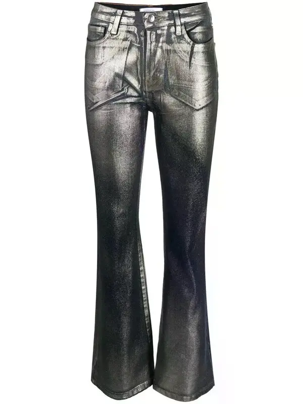 MADISON MAISON Metallic-effect Laminated Jeans