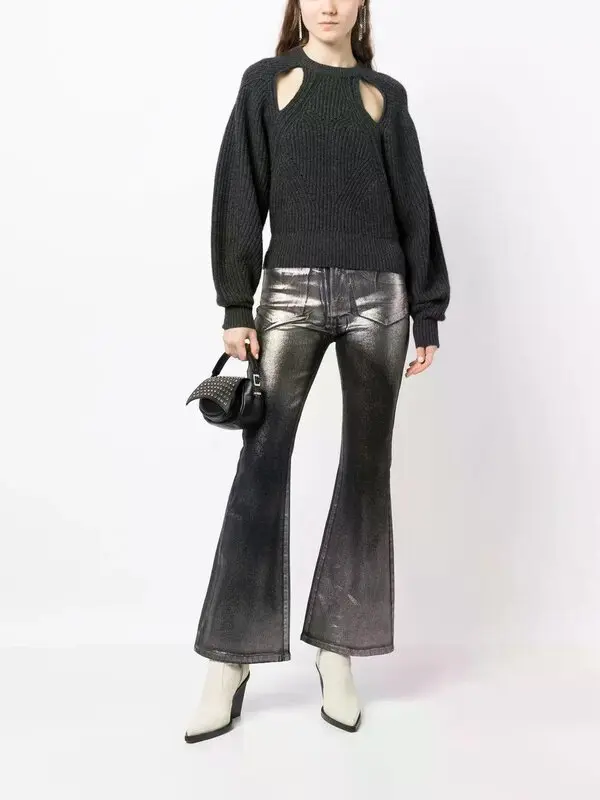 MADISON MAISON Metallic-effect Laminated Jeans