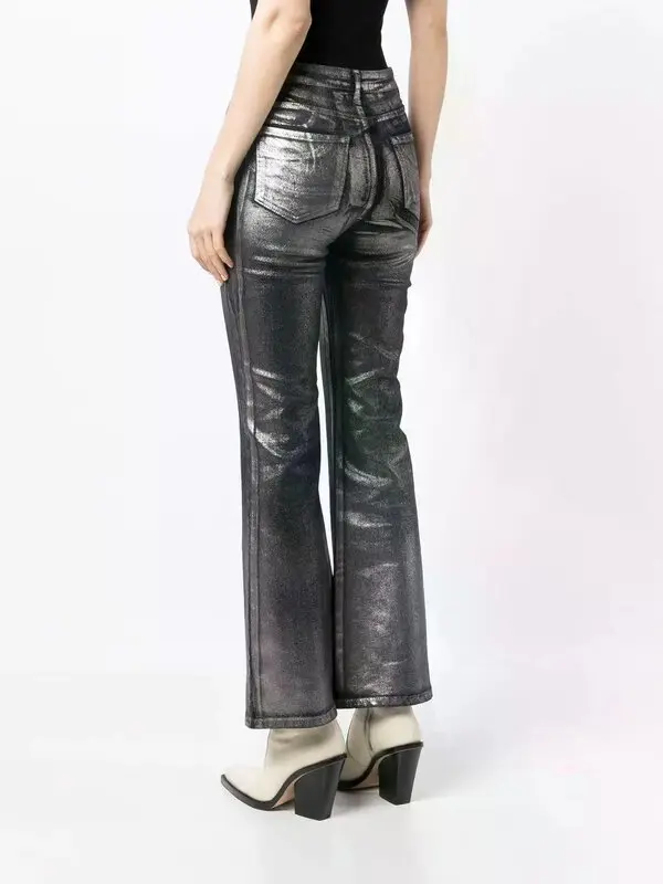 MADISON MAISON Metallic-effect Laminated Jeans