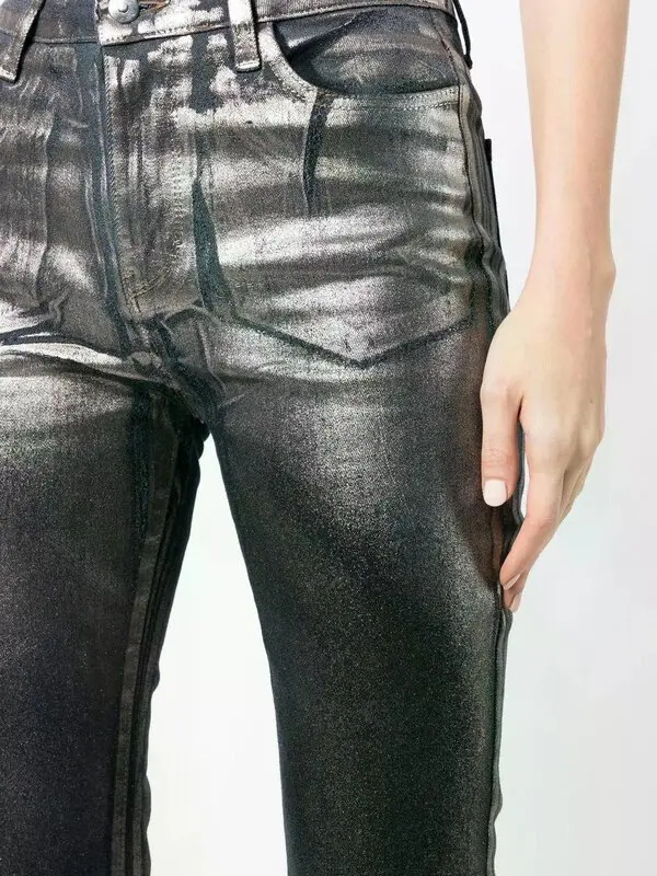 MADISON MAISON Metallic-effect Laminated Jeans