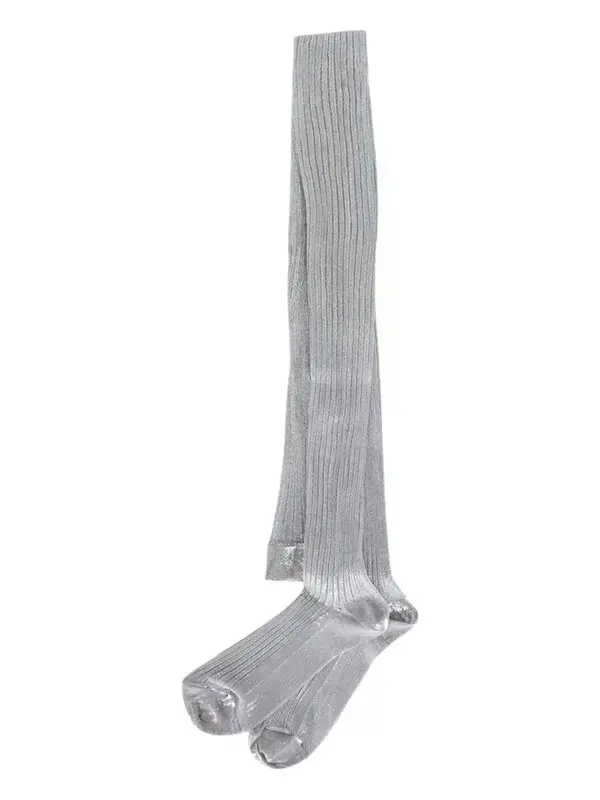 Prada Lurex Detailing Socks - Grey