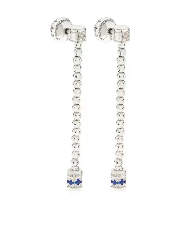 OFFICINA BERNARDI 18kt White Gold Sapphire And Diamond Drop Earrings - Silver