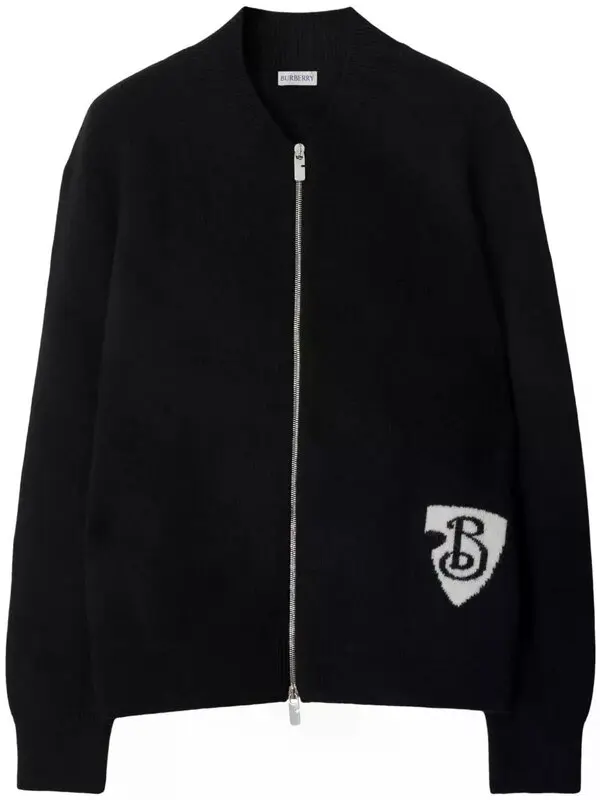 Burberry Shield Intarsia-knit Bomber Jacket