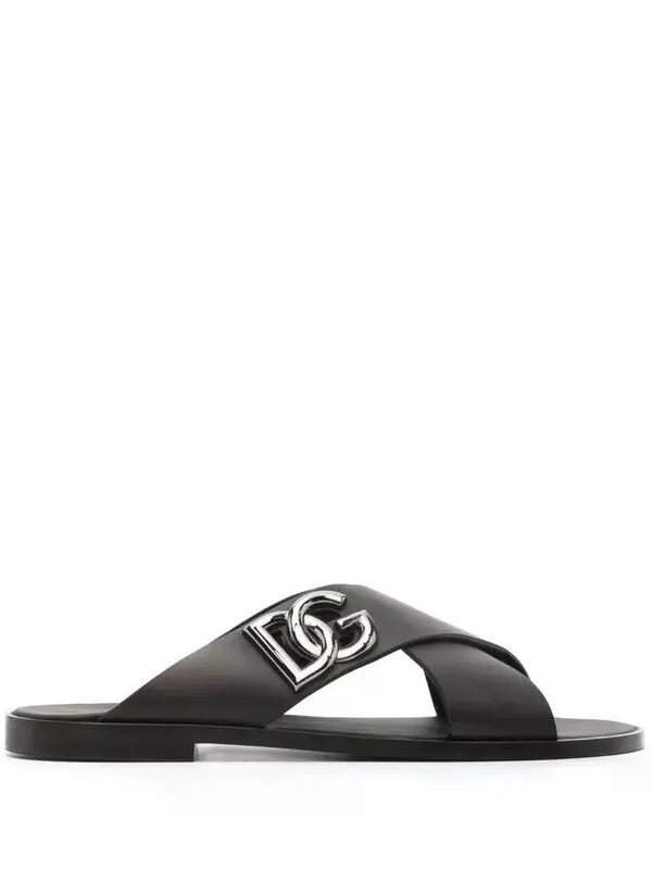 Dolce & Gabbana Dg-logo Leather Sandals