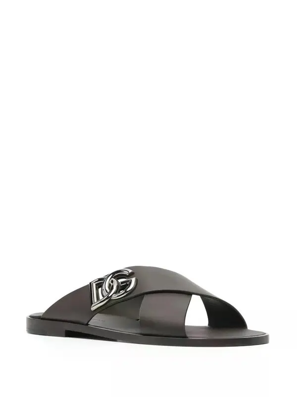 Dolce & Gabbana Dg-logo Leather Sandals