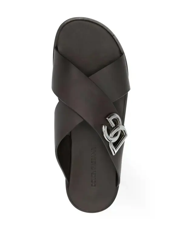 Dolce & Gabbana Dg-logo Leather Sandals