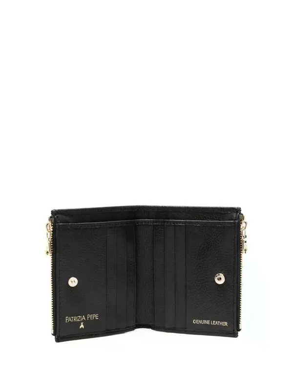 Patrizia Pepe Logo-lettering Leather Wallet - Black