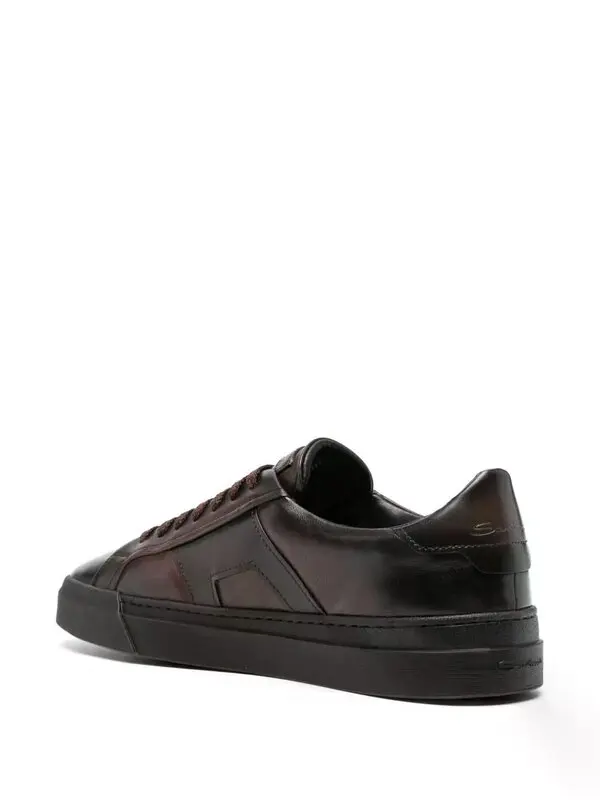 Santoni Logo-debossed Leather Sneakers