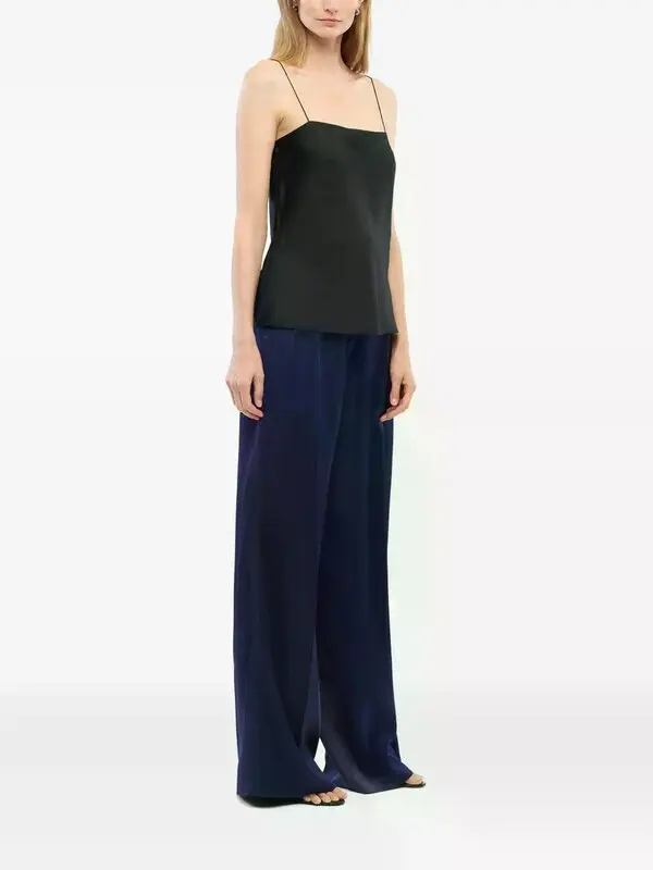 Another Tomorrow Silk Slip-on Top - Black