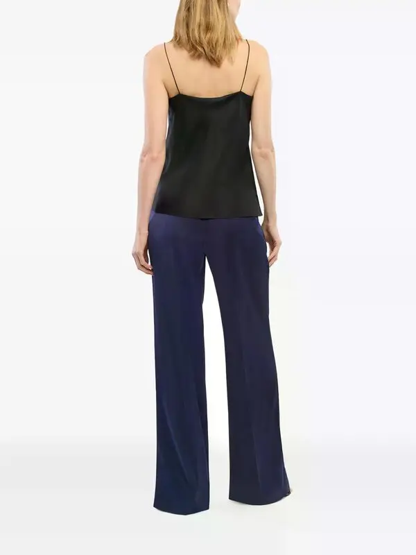 Another Tomorrow Silk Slip-on Top - Black