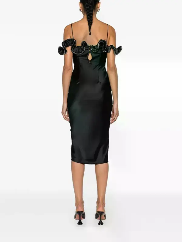 Coperni Zipped-ruffles Satin Dress