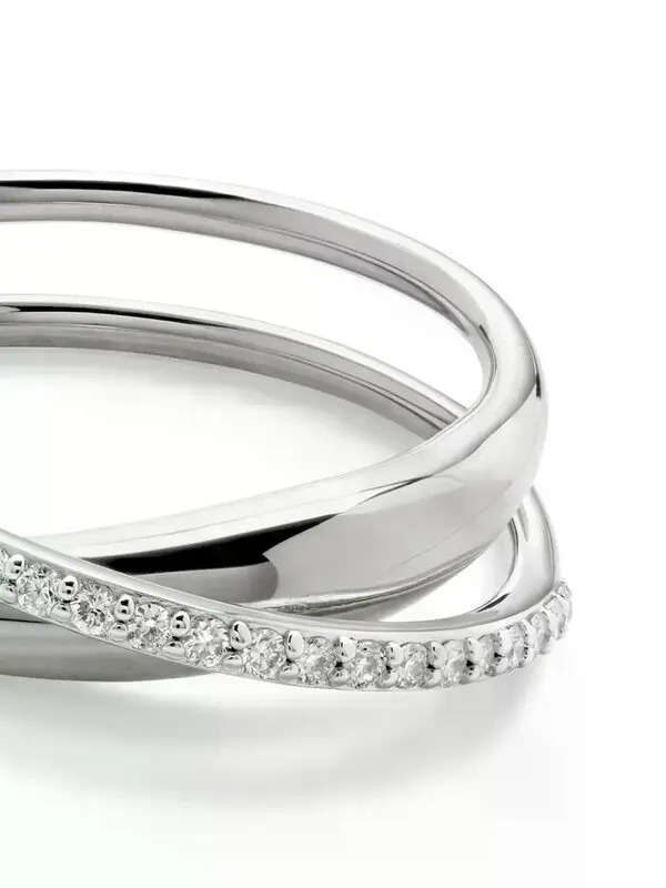 Monica Vinader Nura Wrap Ring With Rhinestone Embellishment - Silver