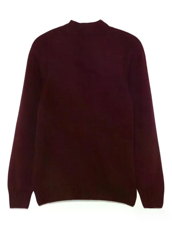 D4.0 Virgin Wool Mock Neck Sweater - Red