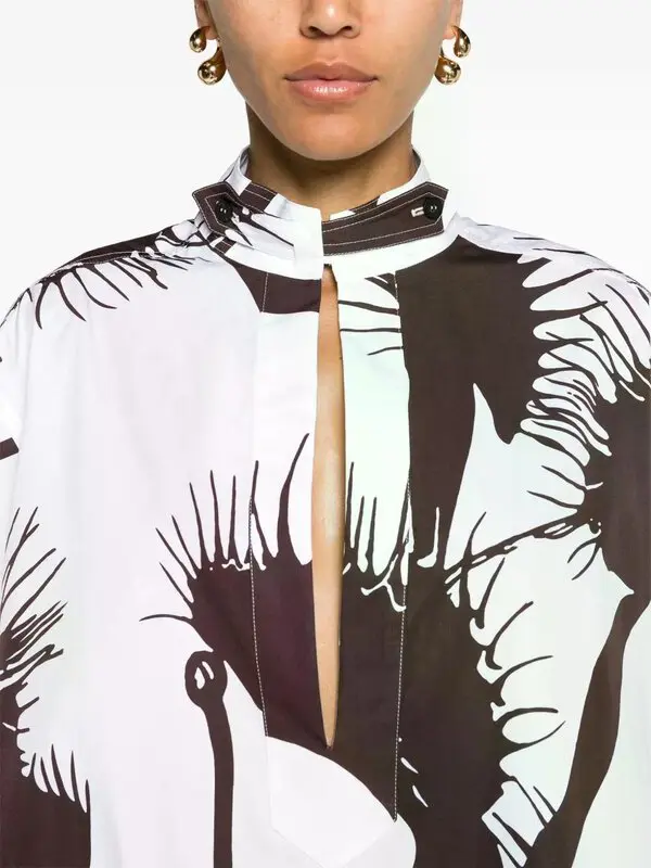 FERRAGAMO Cropped Venus Print Kaftan