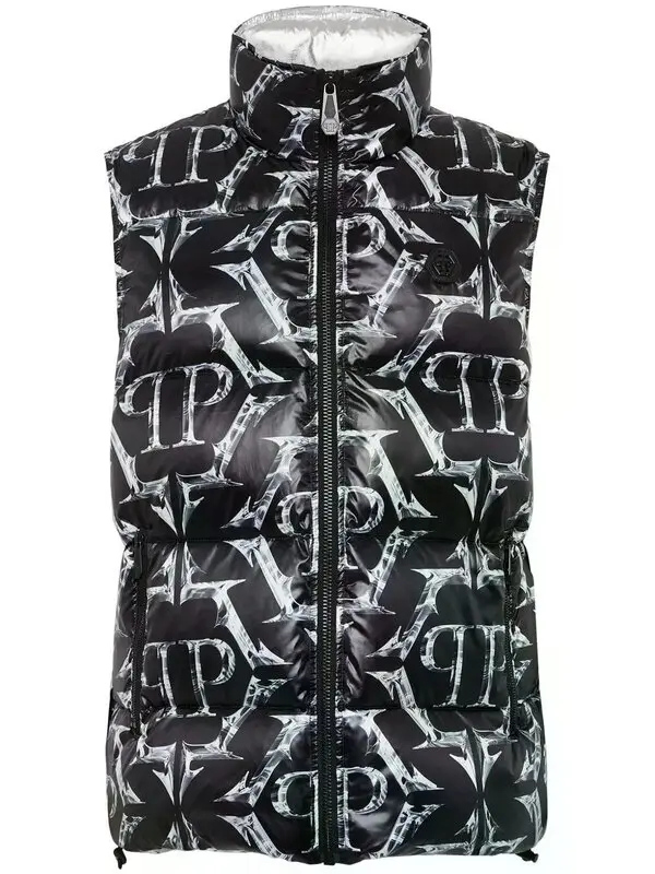 Philipp Plein Logo-print Drawstring Padded Gilet