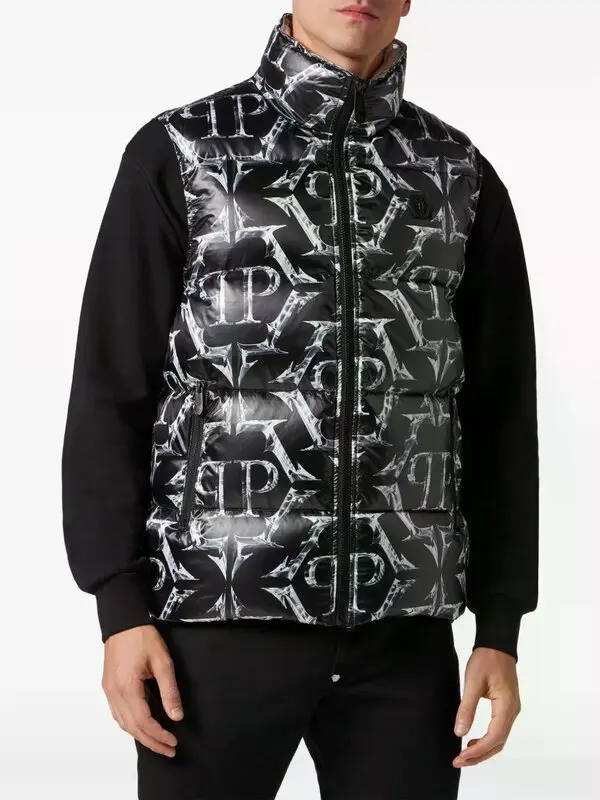 Philipp Plein Logo-print Drawstring Padded Gilet