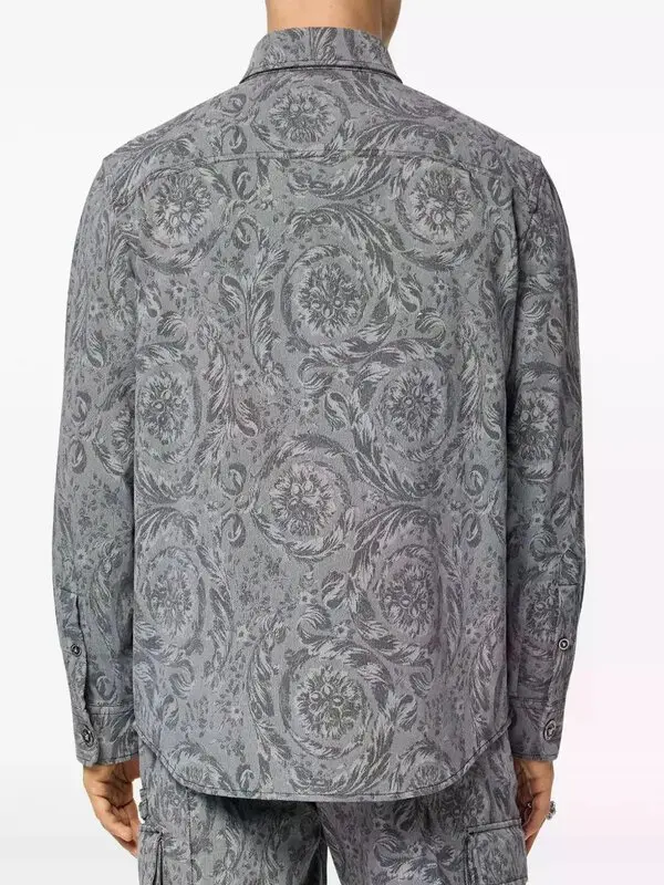 Versace Barocco Jacquard Gabardine Overshirt - Grey