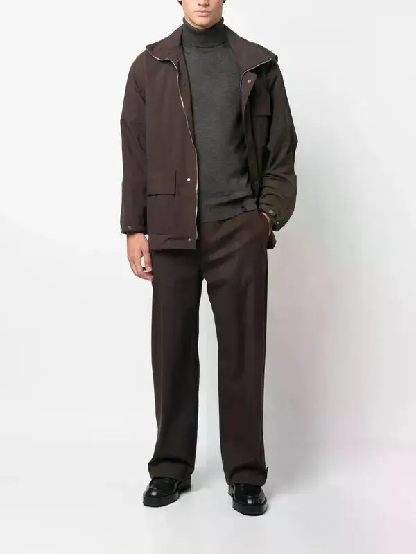 FAY Roll-neck Wool Jumper - Grey