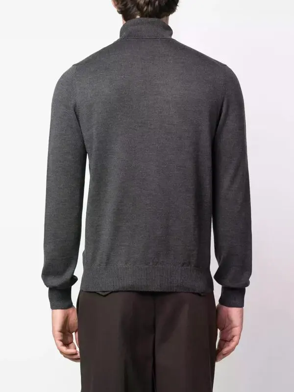 FAY Roll-neck Wool Jumper - Grey