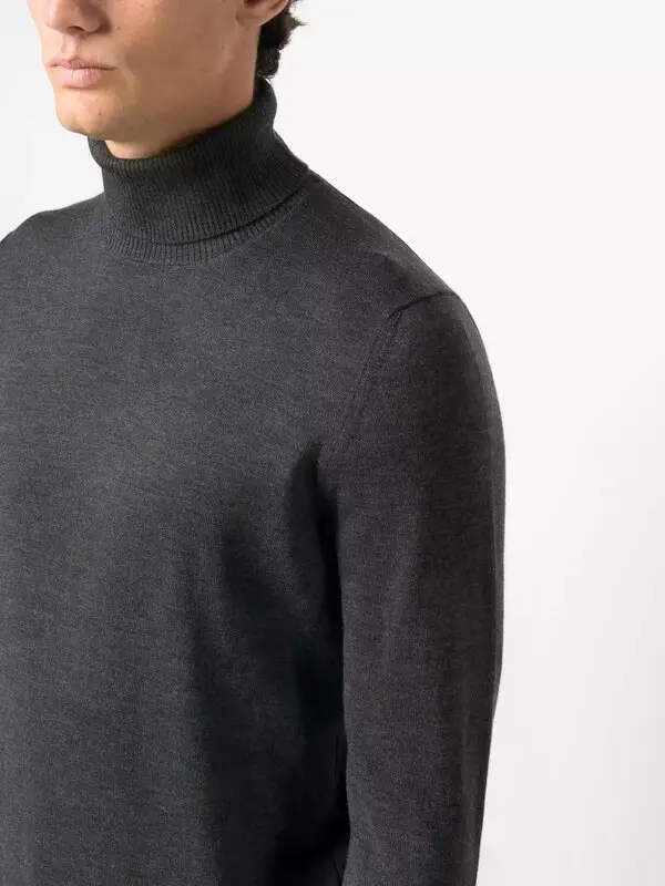 FAY Roll-neck Wool Jumper - Grey