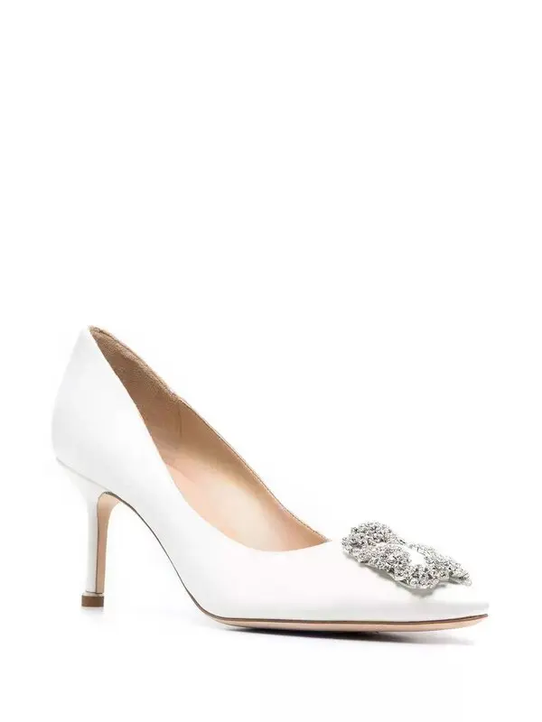 Manolo Blahnik 70mm Hangisi Crystal-buckle Pumps