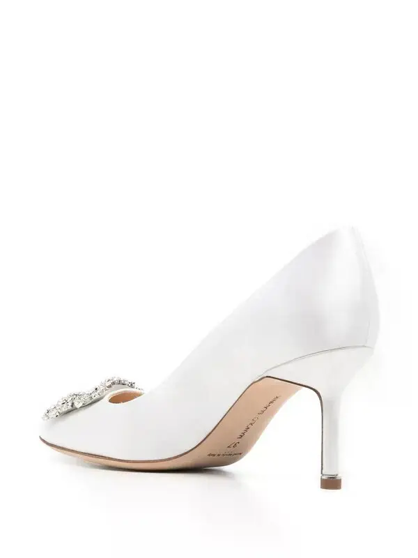 Manolo Blahnik 70mm Hangisi Crystal-buckle Pumps