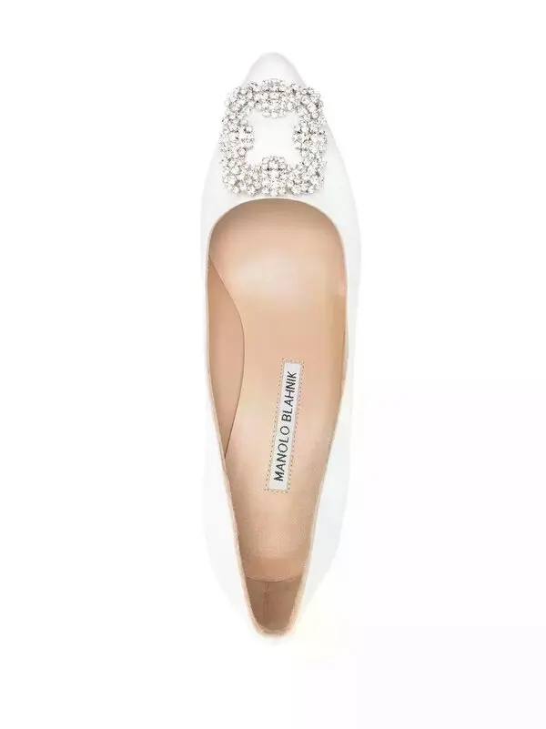 Manolo Blahnik 70mm Hangisi Crystal-buckle Pumps