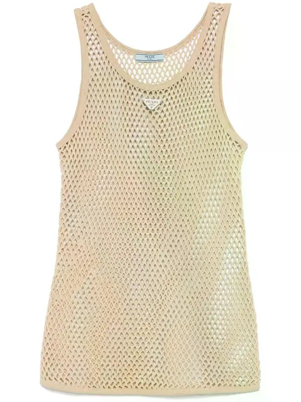 Prada Open-knit Tank Top - Neutrals