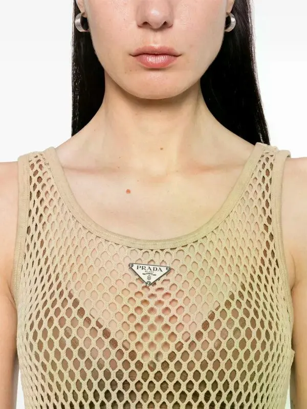 Prada Open-knit Tank Top - Neutrals