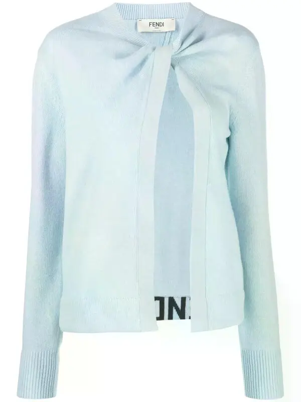 Fendi Twist-detail Open-front Cardigan