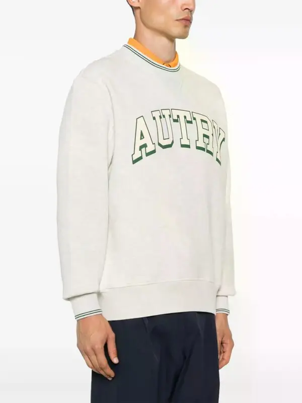 AUTRY Logo-print Cotton Blend Sweatshirt - Grey