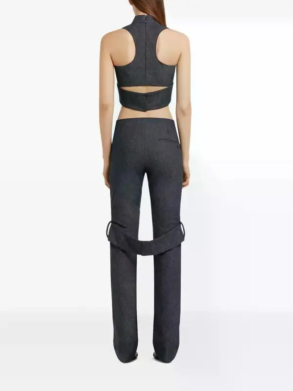 COURREGES Cut-out Detailing Trousers - Grey