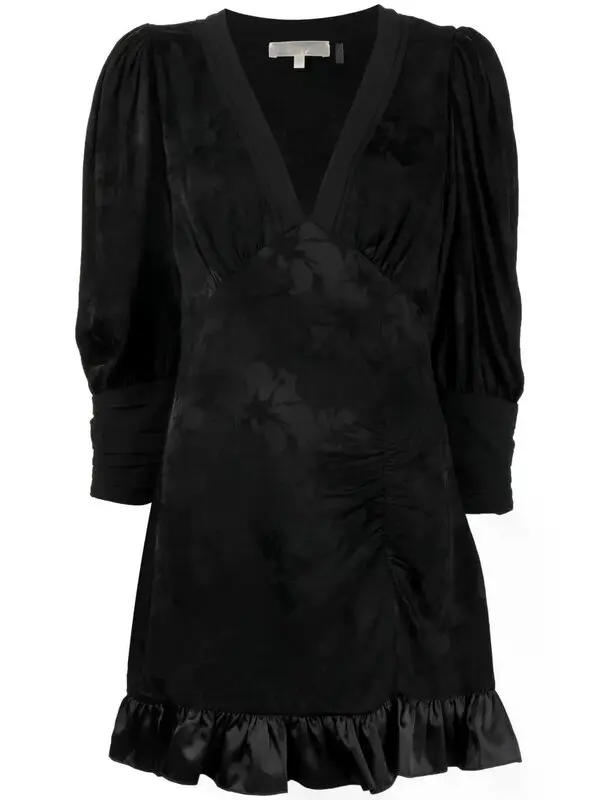 LoveShackFancy V-neck Ruffled-hem Dress