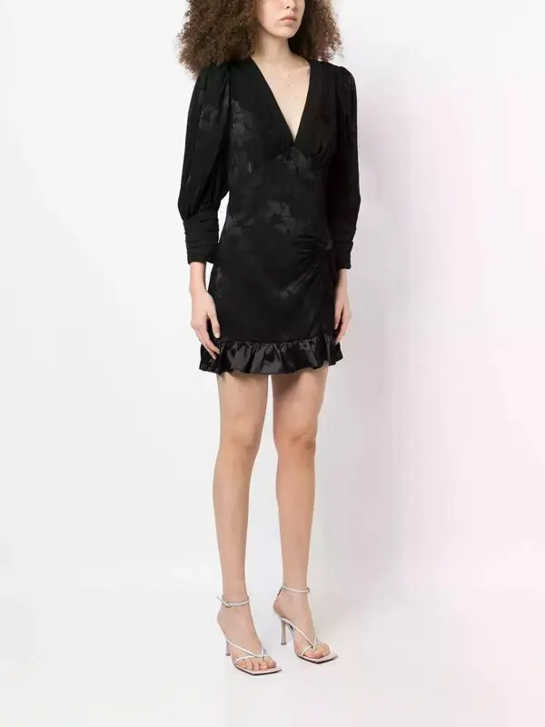 LoveShackFancy V-neck Ruffled-hem Dress