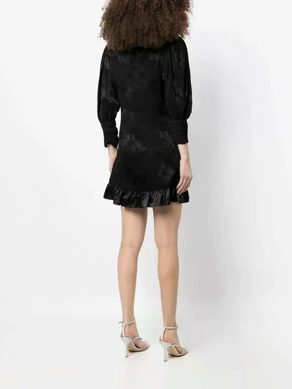 LoveShackFancy V-neck Ruffled-hem Dress