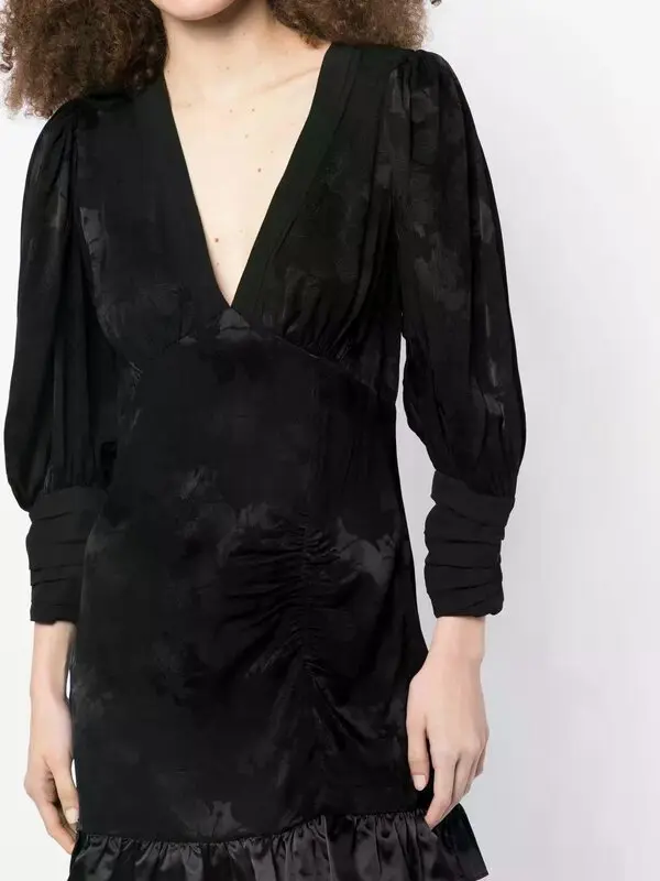 LoveShackFancy V-neck Ruffled-hem Dress