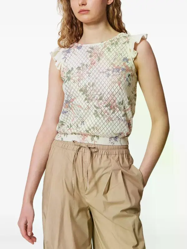 TWINSET Floral Knitted Top